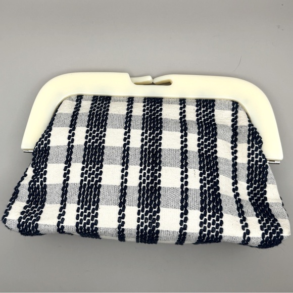 Anthropologie | Bags | Anthropology Pilcro Clutch Purse Cream And Navy ...